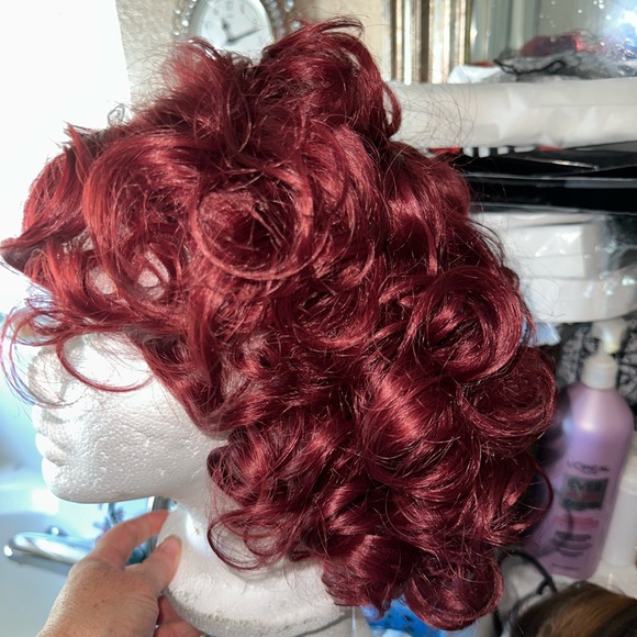 Hair | Garnetruby Red Short Wig With Big Loose Curls | Poshmark